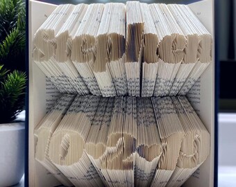 CUSTOM Name and Date Folded Book Art - Etsy