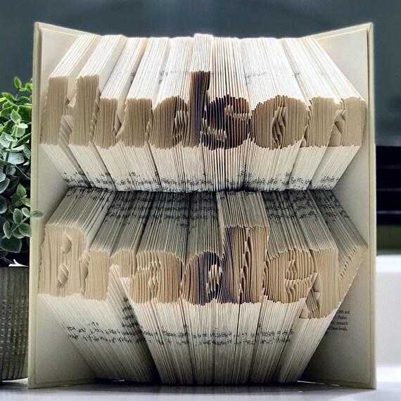 CUSTOM Name Folded Book Art | Etsy