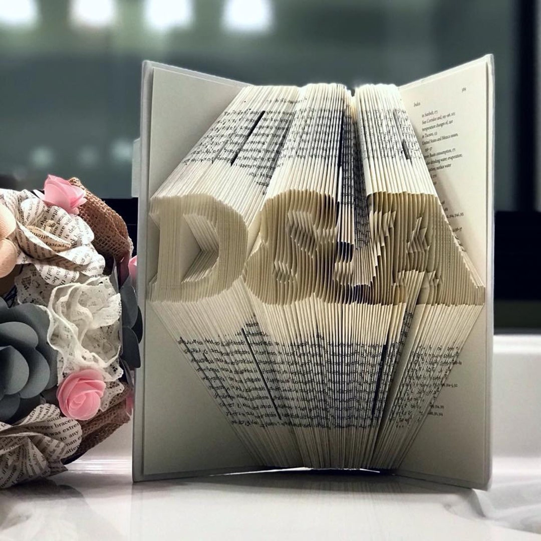 CUSTOM Initials Folded Book Art - Etsy