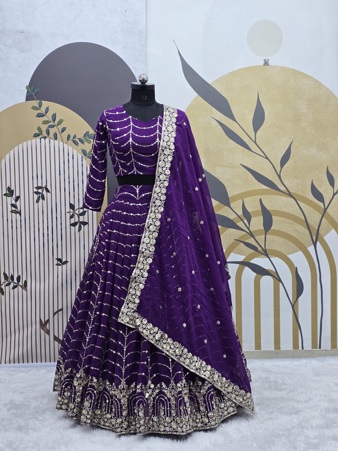 Purple Lehenga Choli for Women or Girls Ready to Wear Georgette Indian ...