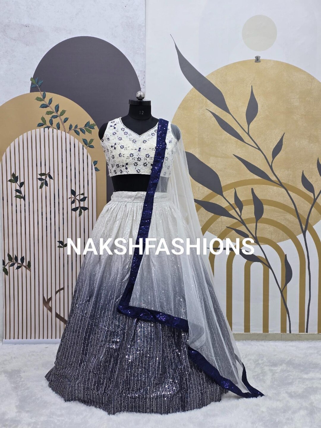 White Georgette Lehenga and Soft Net Dupatta for Women , Indian Lehenga ...