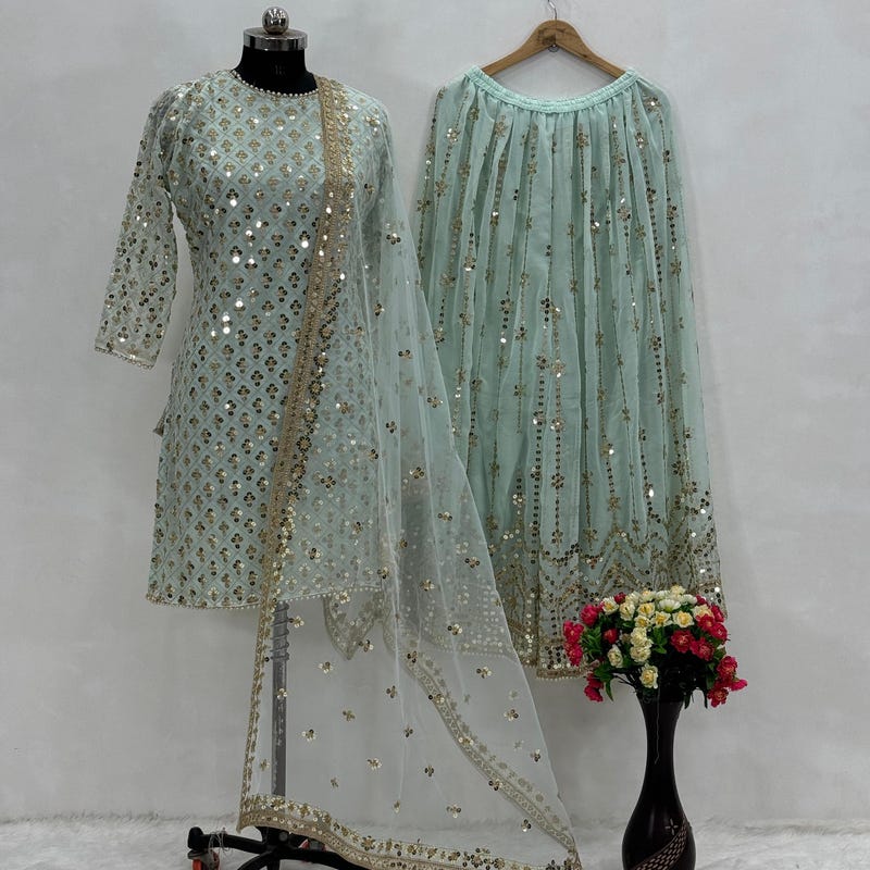 White Party Punjabi Dress - Etsy