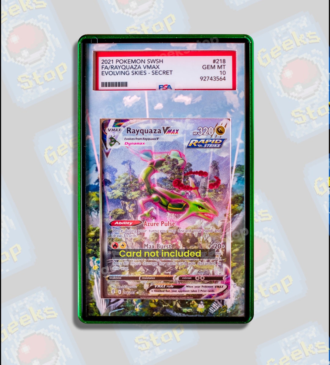 Rayquaza VMAX Alt Art PSA BGS Display Case Extended Art for Pokemon ...