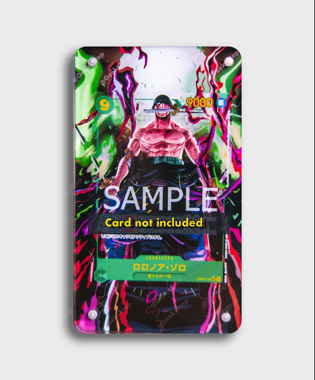 Roronoa Zoro Alt Art OP06-118 | Extended Art Display Case for OPTCG - Etsy
