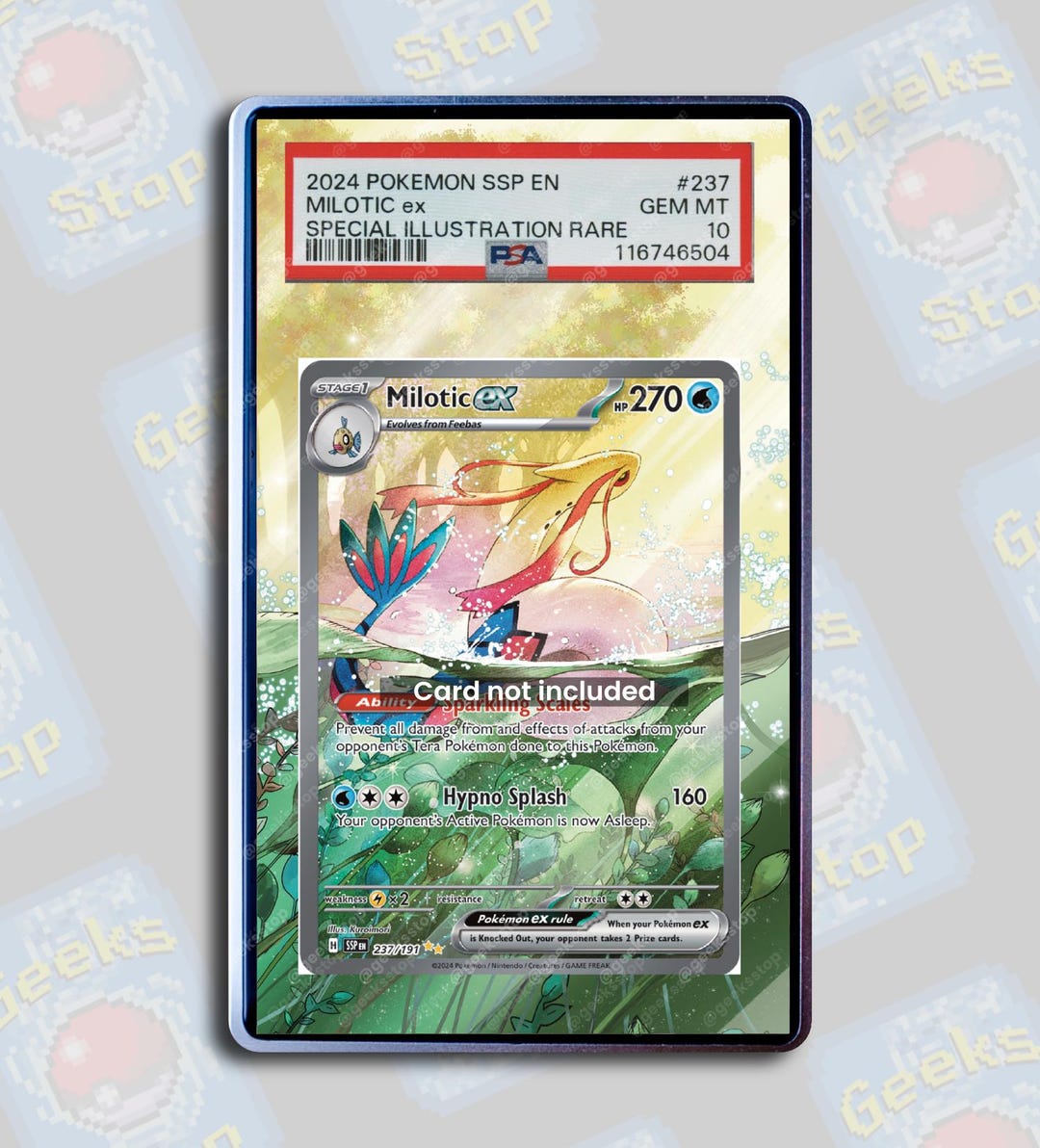 Milotic Ex SAR PSA TAG Beckett | Extended Art Display Case for Pokemon ...