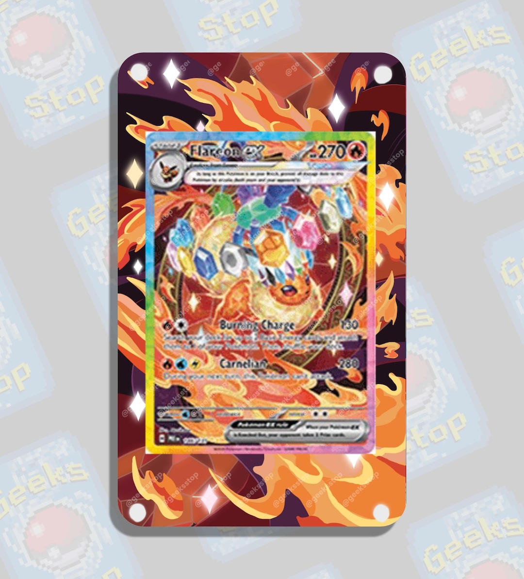 Flareon Ex SAR | Extended Art Display Case for Pokemon Card - Etsy