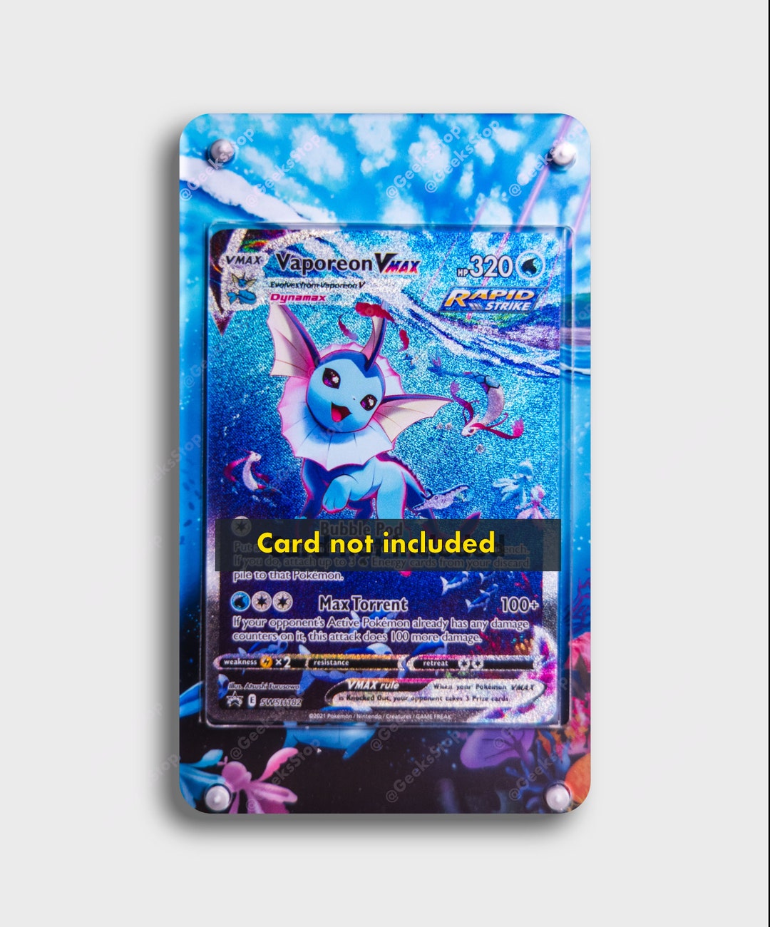 Vaporeon VMAX Promo | Extended Art Display Case for Pokemon Card - Etsy