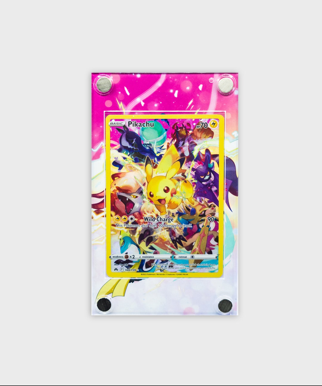 Pikachu Crown Zenith 160 | Extended Art Display Case for Pokemon Card ...