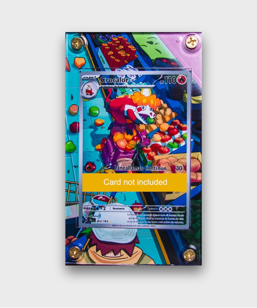 Crocalor Illustration Art Rare Alt Art Custom Pokémon Card Display Case ...