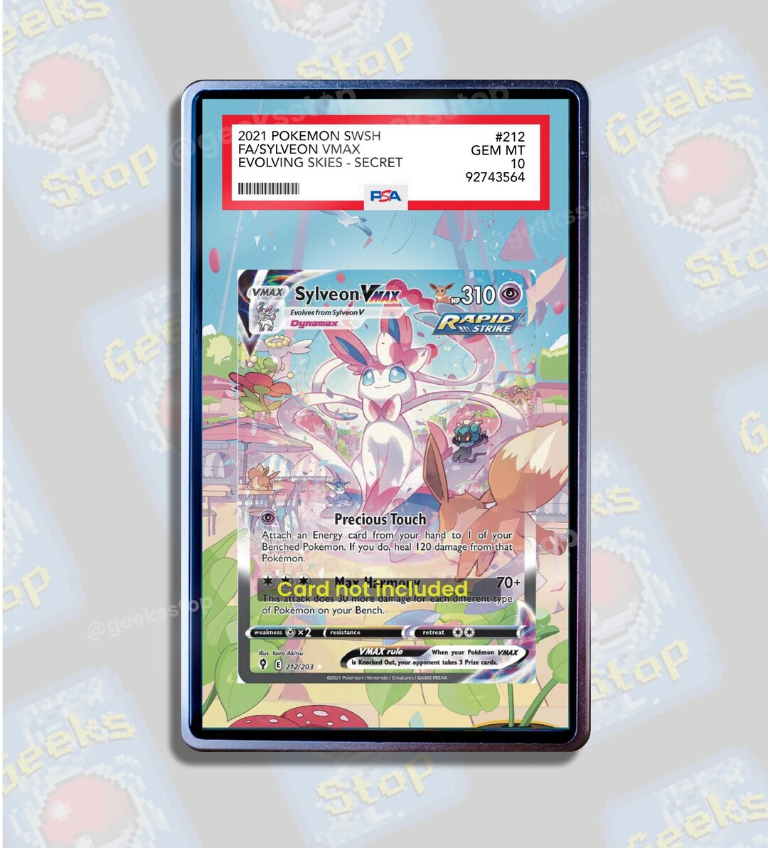 Sylveon VMAX Alt PSA BGS Display Case Extended Art for Graded Pokemon ...
