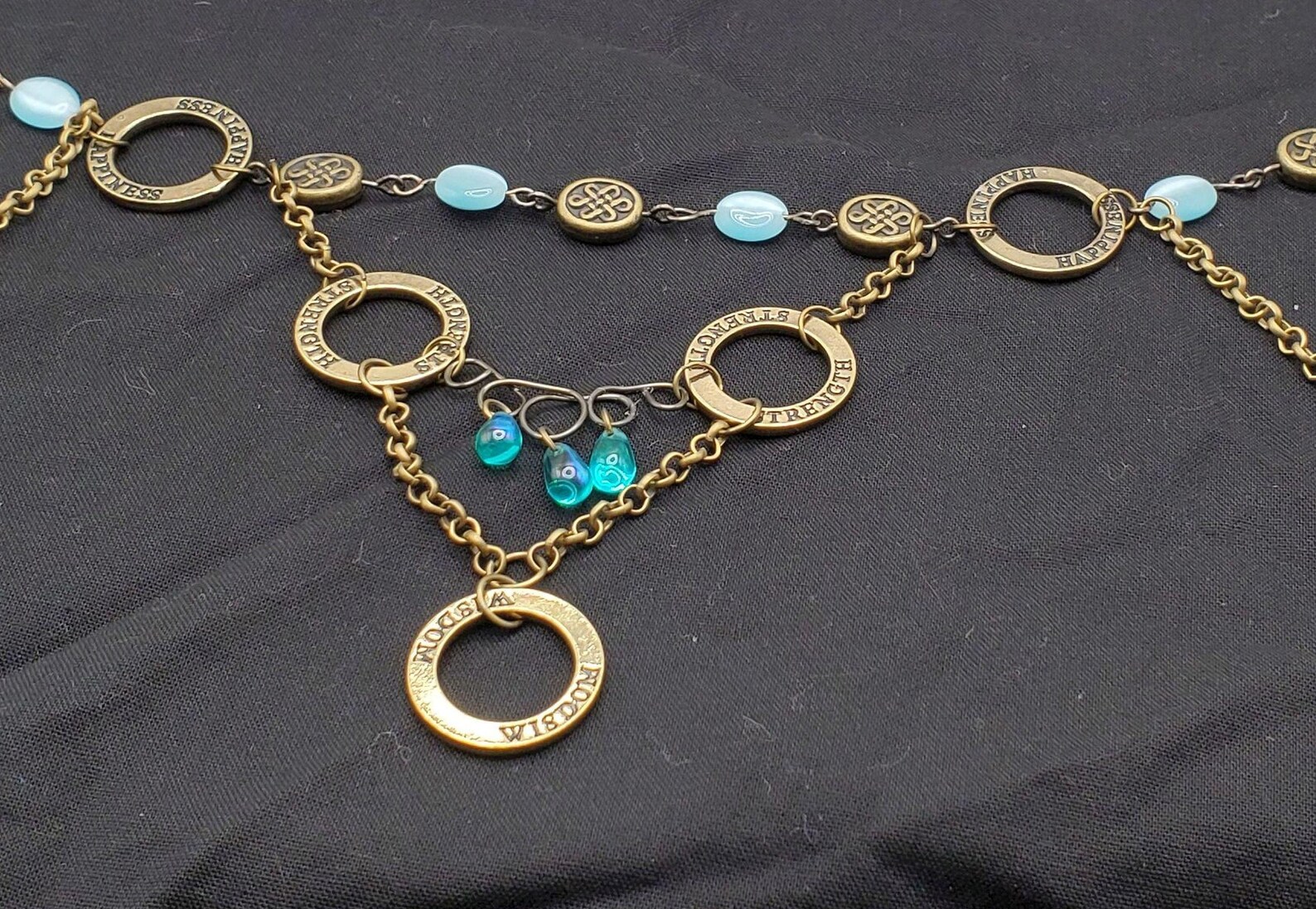 Level up Dnd Siren Necklace – Bronze Chain, Blue Celestial Glass ...