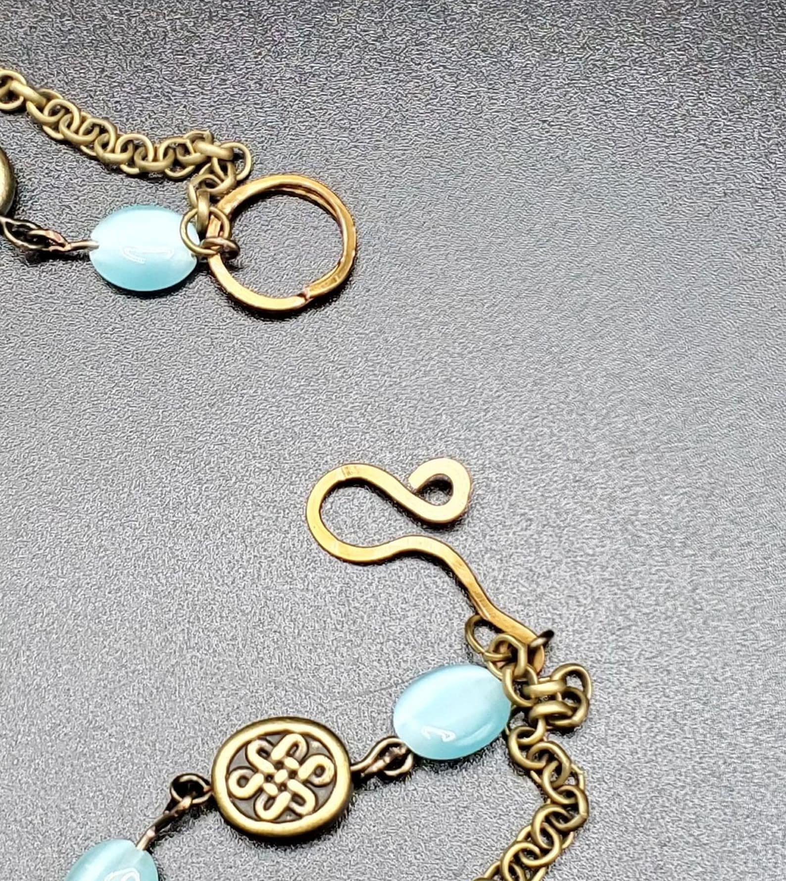 Level up Dnd Siren Necklace – Bronze Chain, Blue Celestial Glass ...