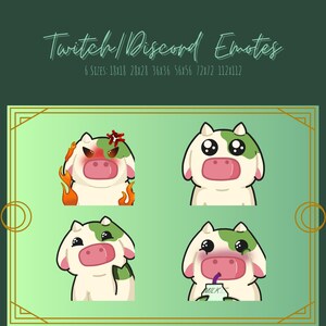 4 Green Cow Twitch/discord Emotes - Etsy