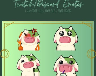 ANIMATED Green Bongo Cow Emote for Twitch and Discord, Green Cow ...