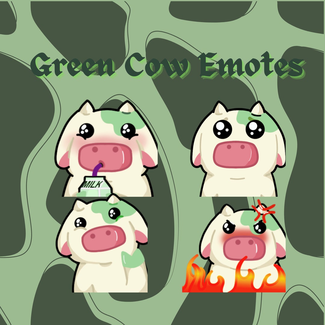 4 Green Cow Twitch/discord Emotes - Etsy