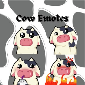 4 Cow Emotes for Twitch/discord - Etsy