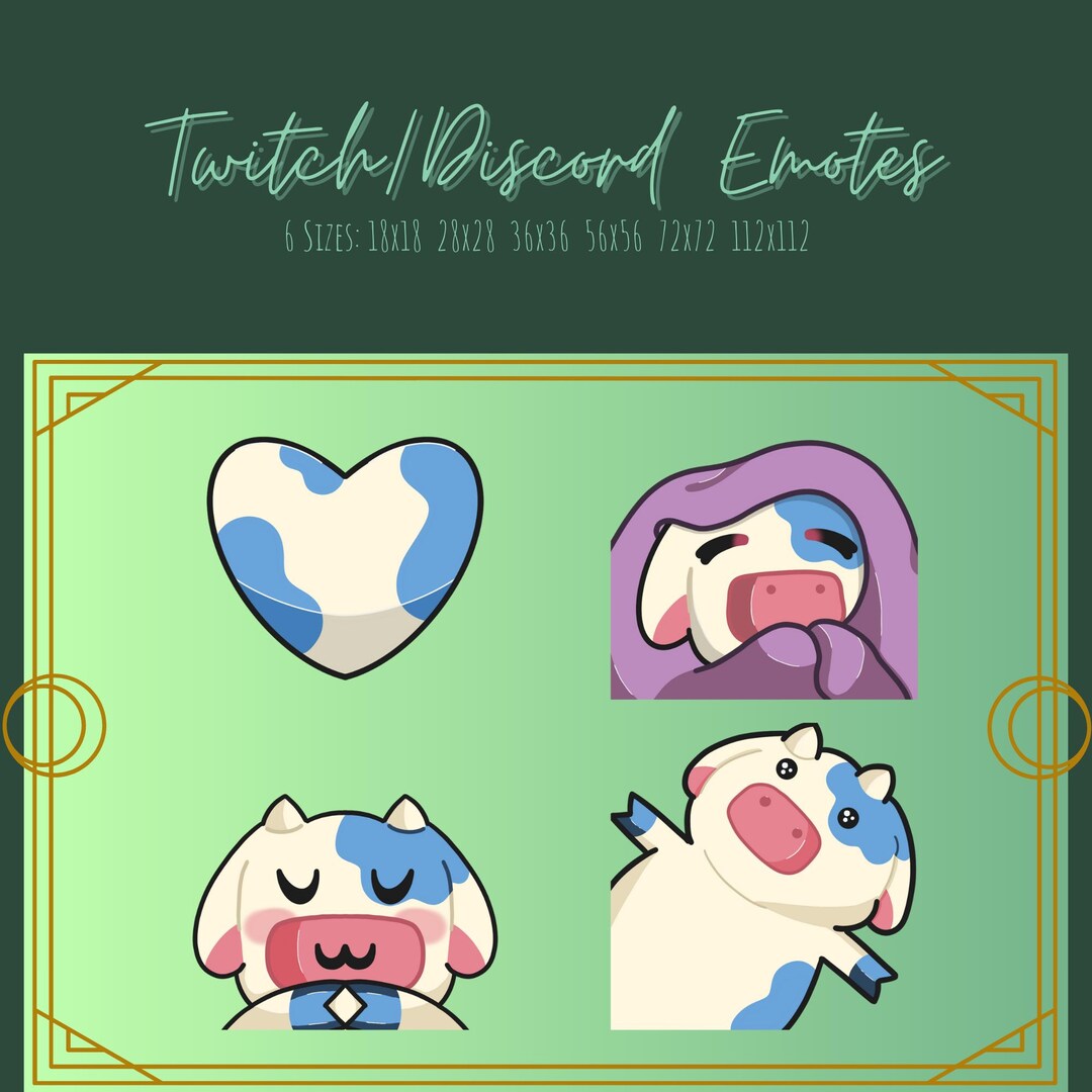 Blue Cow Twitch/discord Emotes - Etsy
