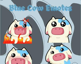 ANIMATED Blue Cow Pop Emote for Twitch and Discord, Pop Cat Emote, Cat ...