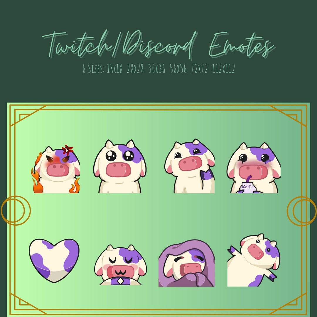 8 Purple Cow Twitch/discord Emotes - Etsy