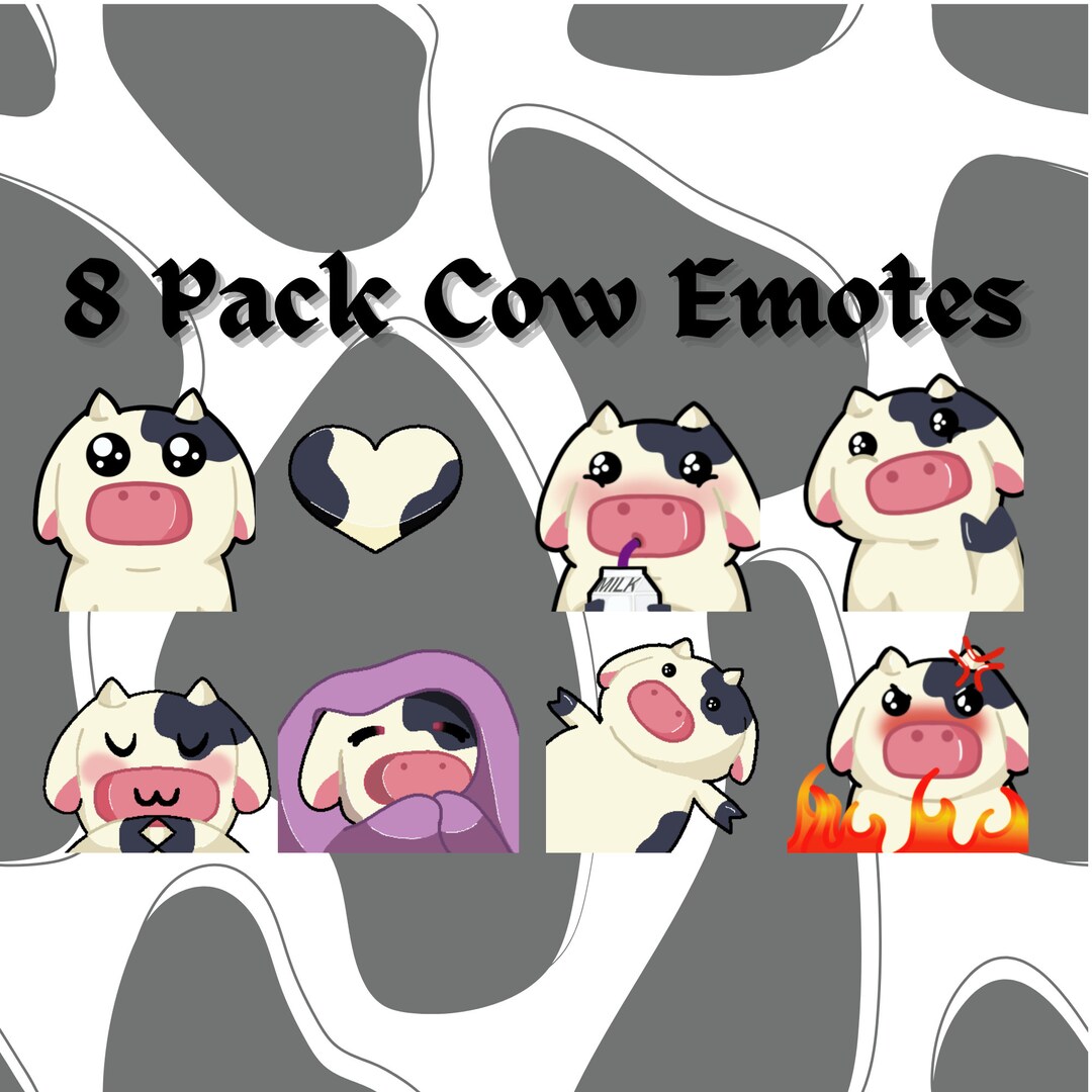 8 Cow Twitch/discord Emotes - Etsy