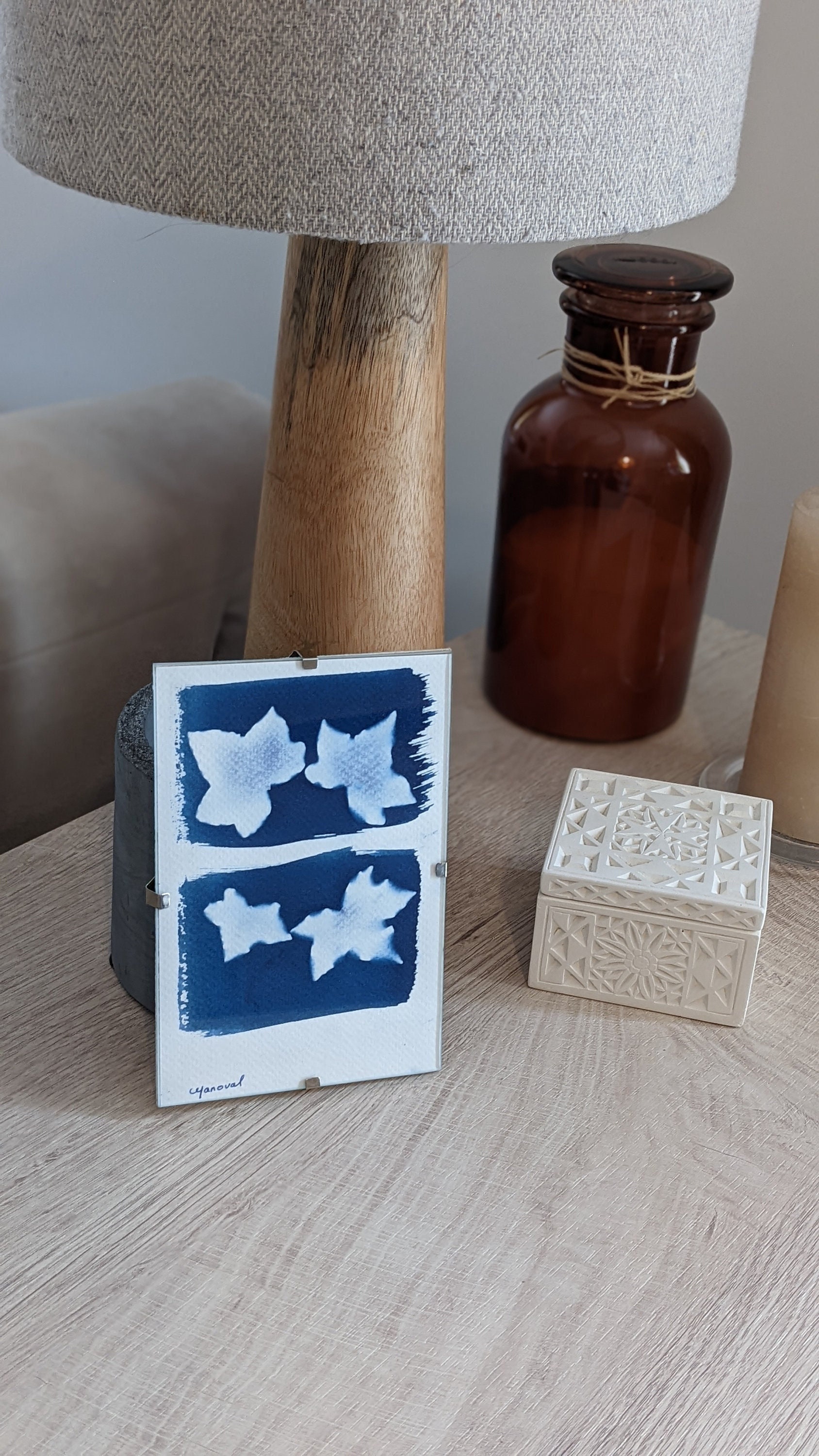 Cyanotype Map Ivy Leaves | Etsy