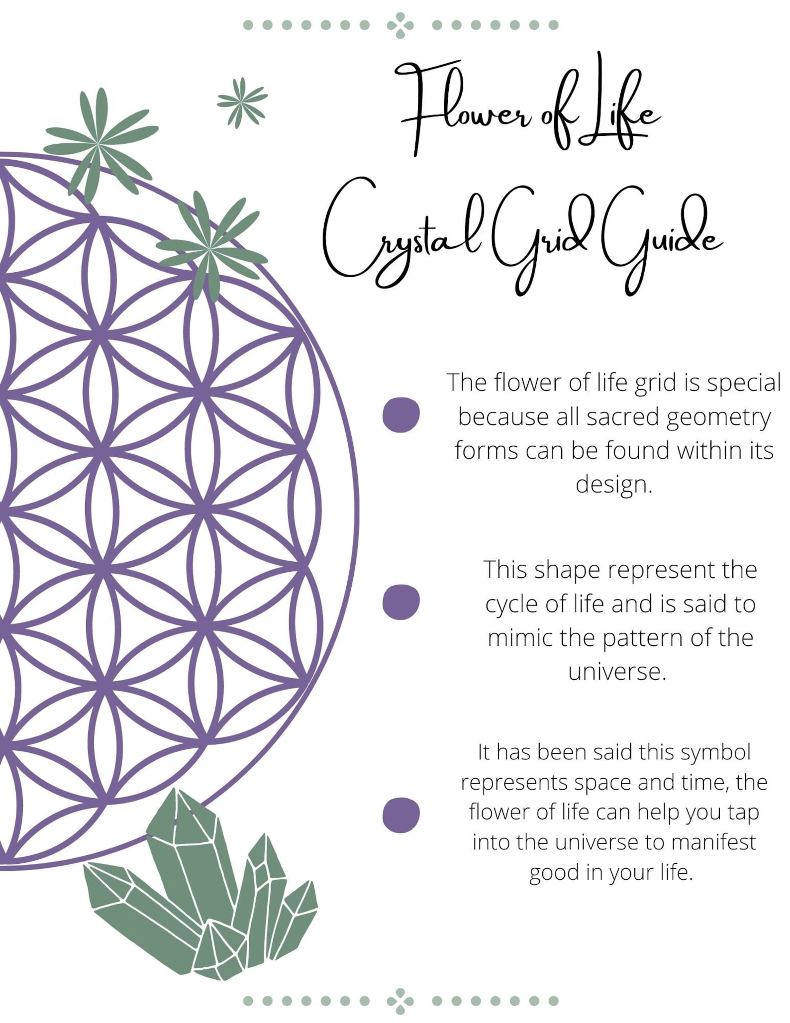 Crystal Grid Guide | Crystal Grid Template | Flower of Life | Sri ...