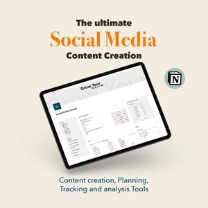 The Ultimate Social Media Content Creation, Notion Template, Content ...