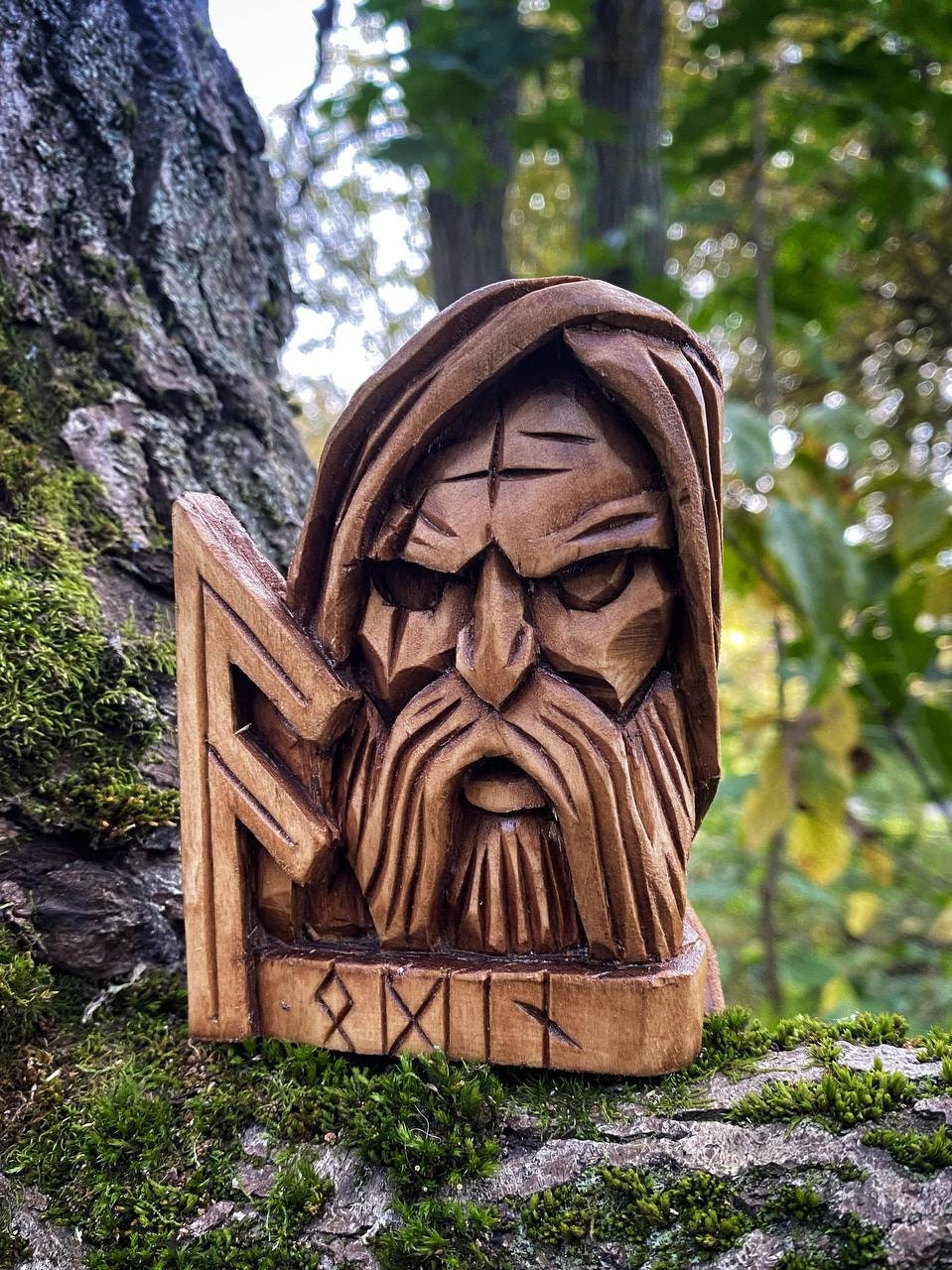 Odin Sculpture. Wotan Statue. Rune Ansuz. Viking Gods. - Etsy