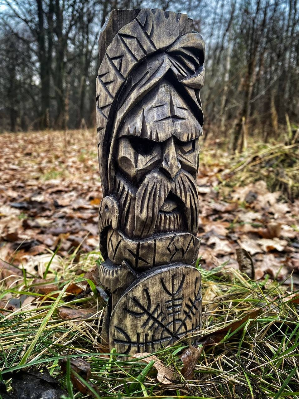 Odin Statue. Wotan Sculpture. Pagan Viking God. Helm of Awe. Helm of ...