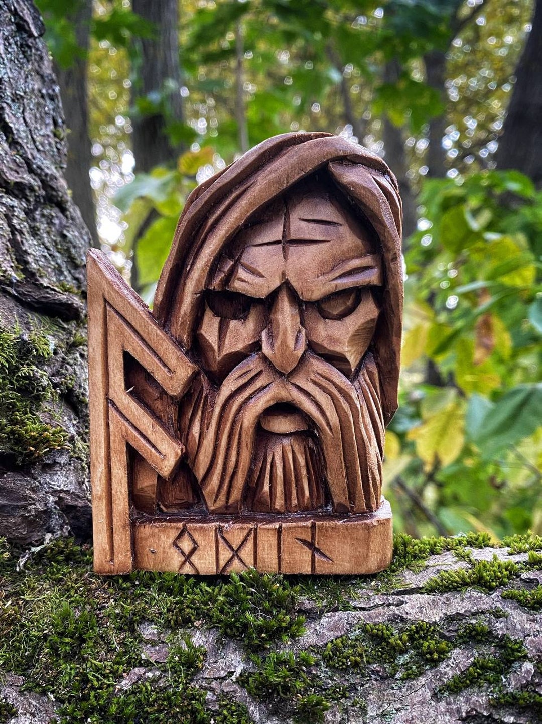 Odin Sculpture. Wotan Statue. Rune Ansuz. Viking Gods. - Etsy