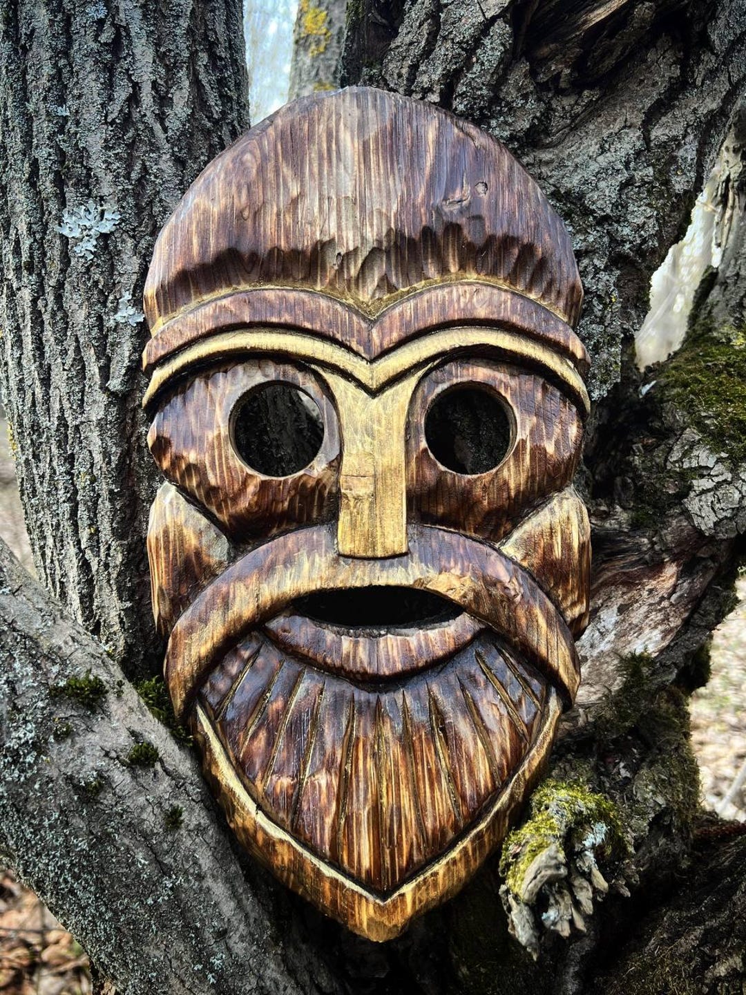 Wooden Ritual Mask Handmade. Authentic Exclusive Artifact for Your ...