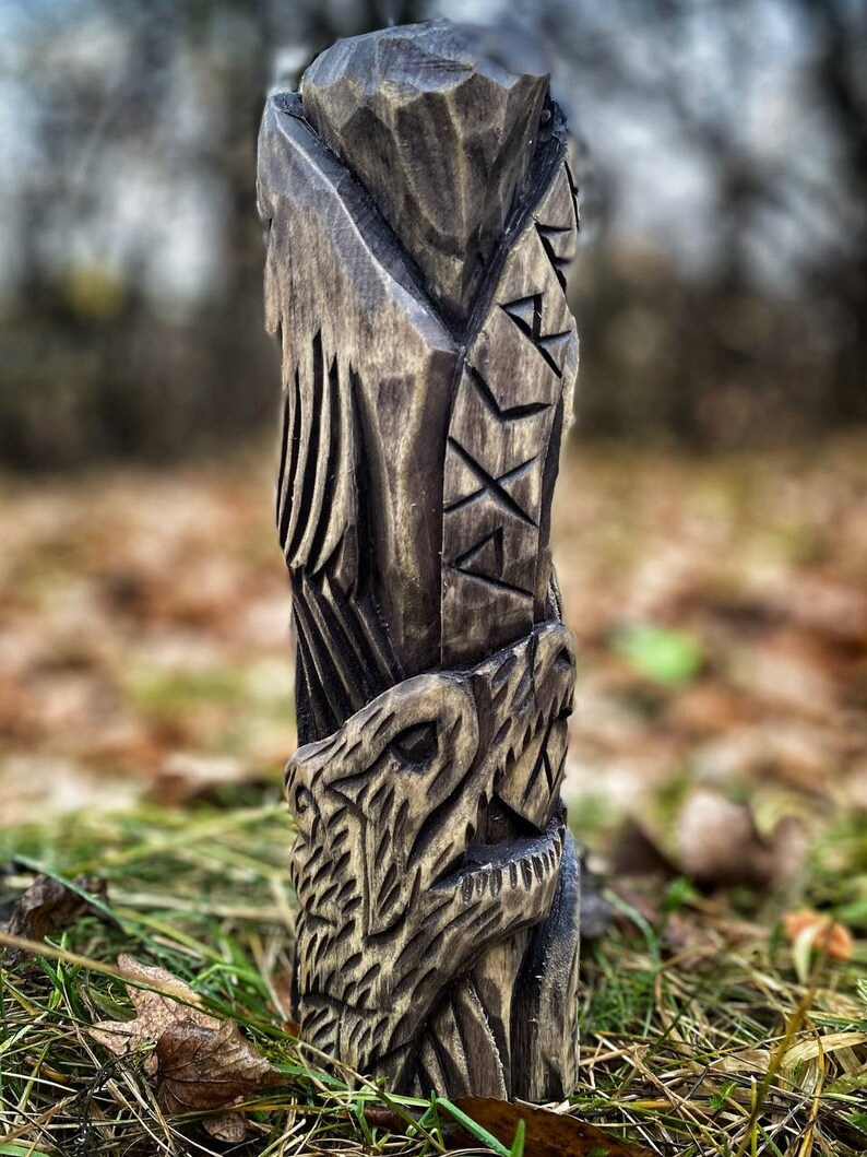 Odin Statue. Wotan Sculpture. Pagan Viking God. Helm of Awe. Helm of ...
