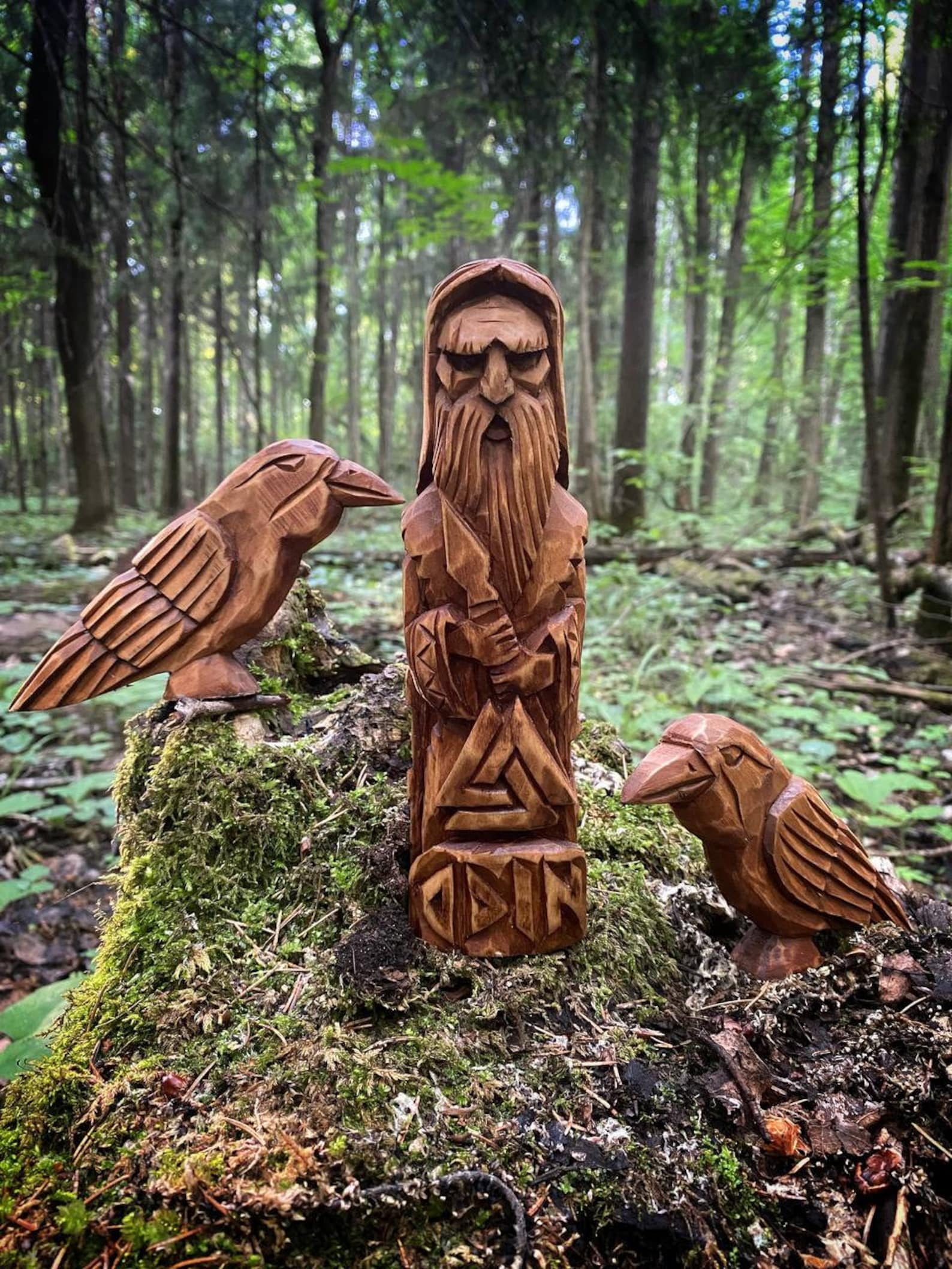 Odin Statue. Hugin and Munin. Wotan Sculpture. Norse Pagan - Etsy