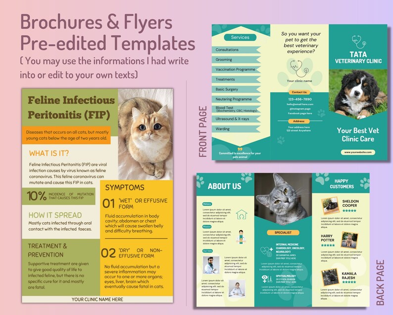 Veterinary Clinic Bundle Packs Template, Pet Animals Business, Vet ...