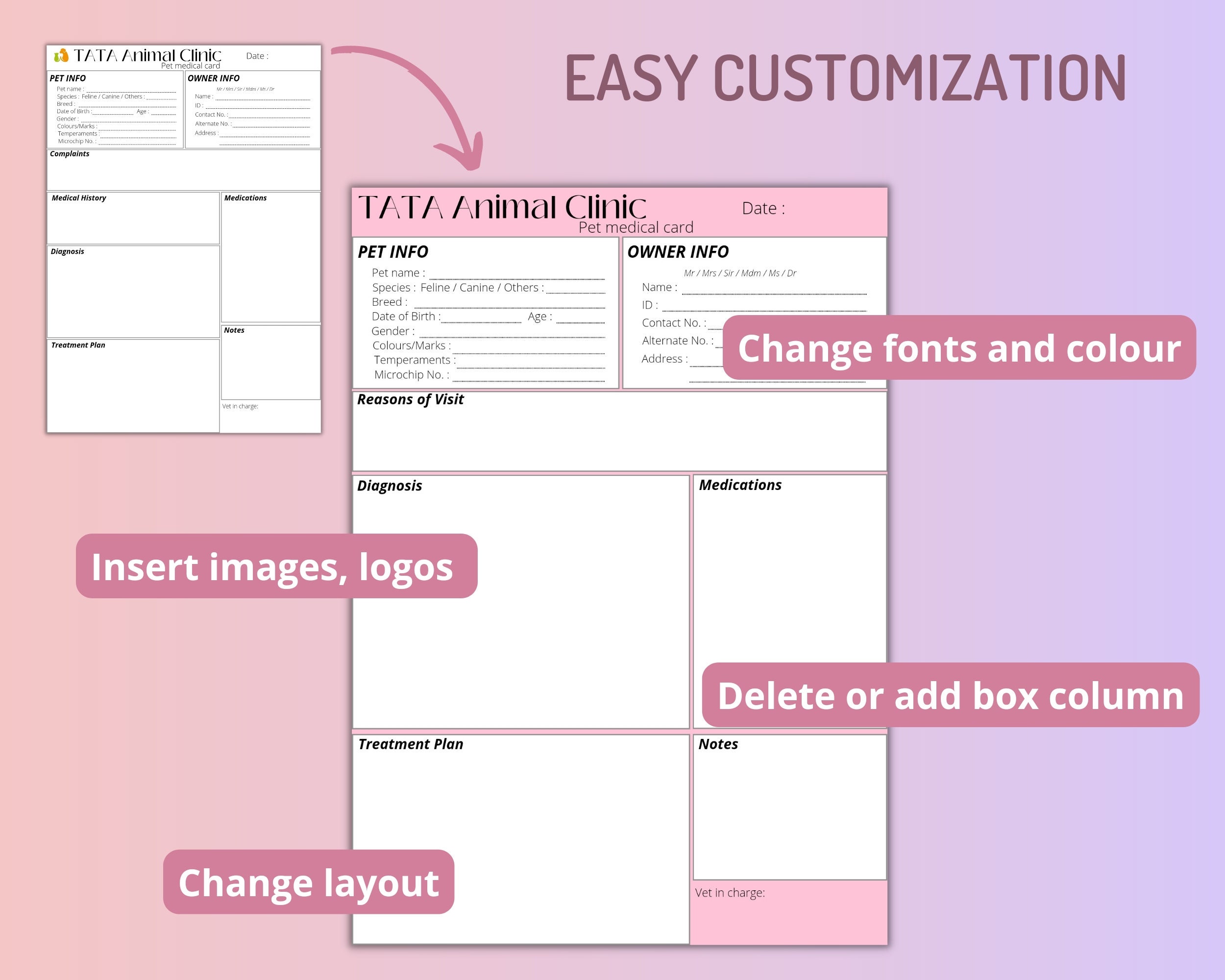 Veterinary Clinic Bundle Packs Template, Pet Animals Business, Vet ...
