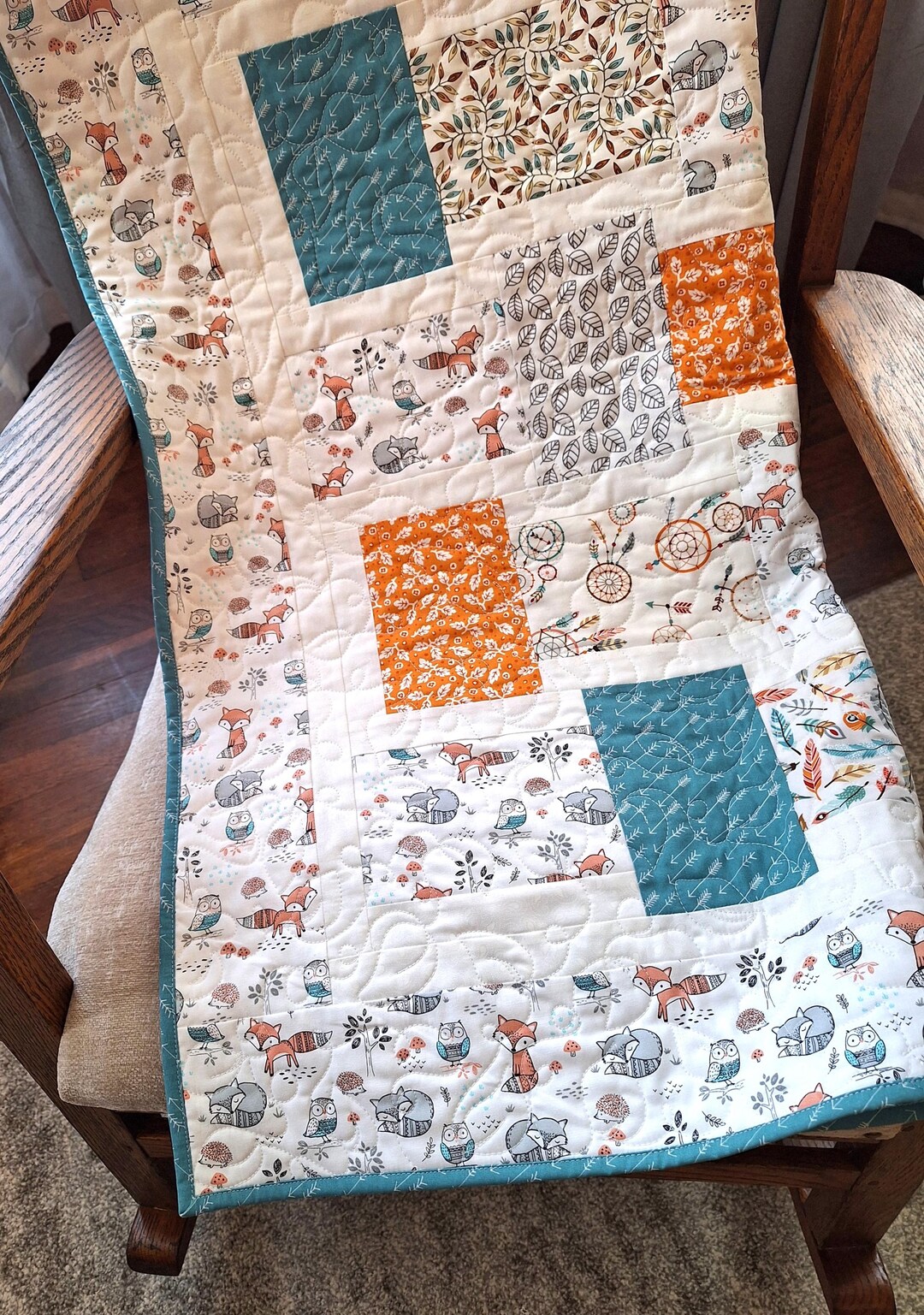 Woodland Animals Baby Quilt - Crib-toddler Quilt - Lap Quilt - Nature ...