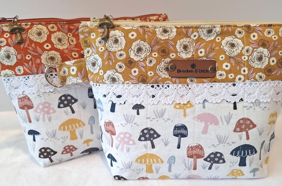 Mushroom Makeup Bag: Cottagecore Boho Cotton Canvas Pouch - Etsy