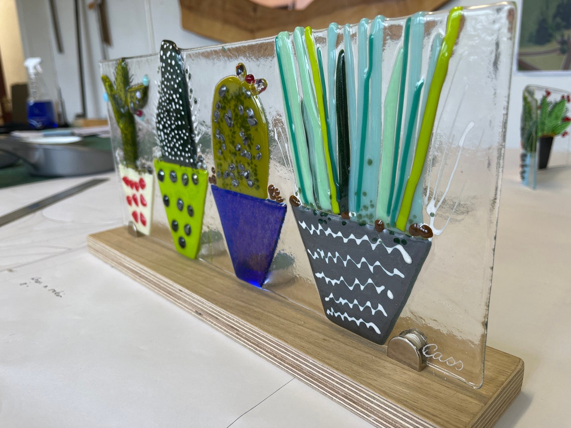 Fused Glass Cactus Plants - Etsy