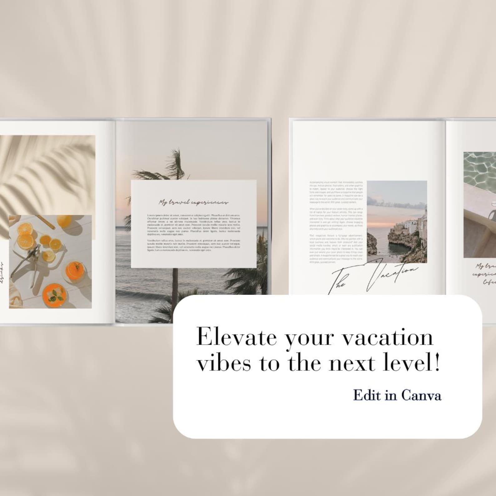 Aesthetic Travel Photo Book Canva Photo Album Template Coffee Table ...