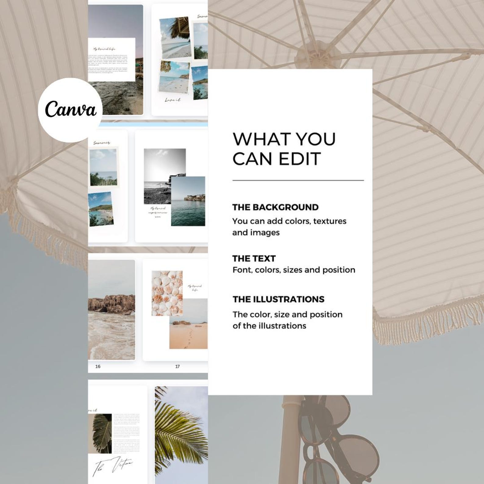 Aesthetic Travel Photo Book Canva Photo Album Template Coffee Table ...