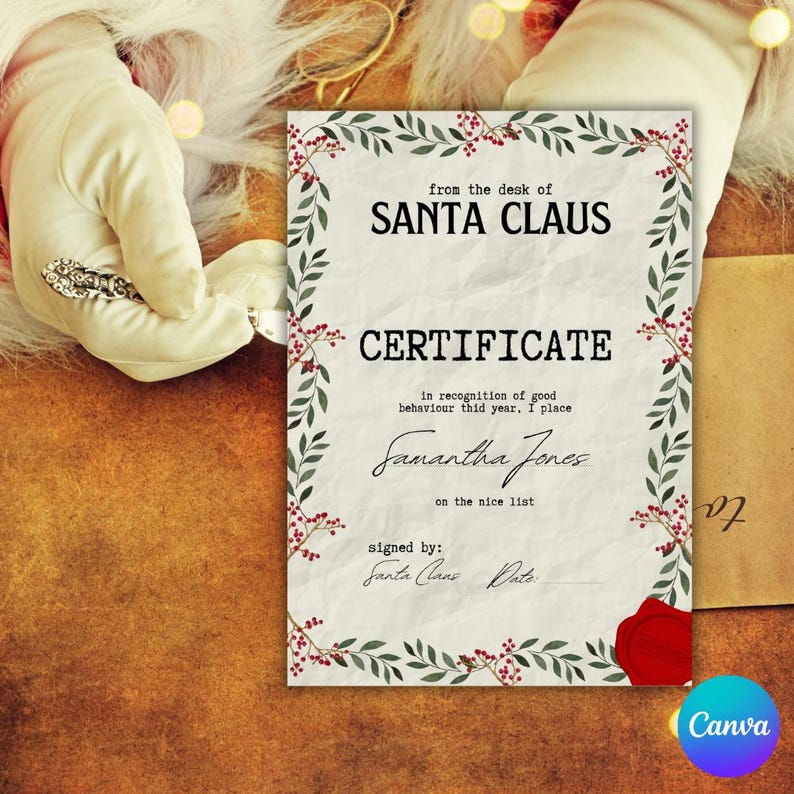 Letter From Santa Christmas Santa, Letter Official, Digital Editable ...