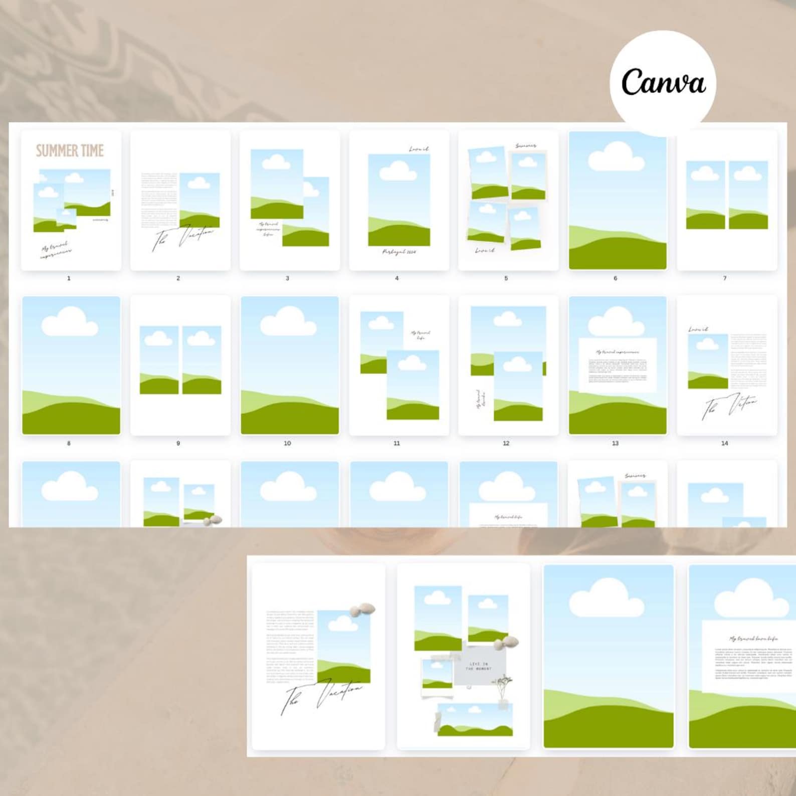 Aesthetic Travel Photo Book Canva Photo Album Template Coffee Table ...