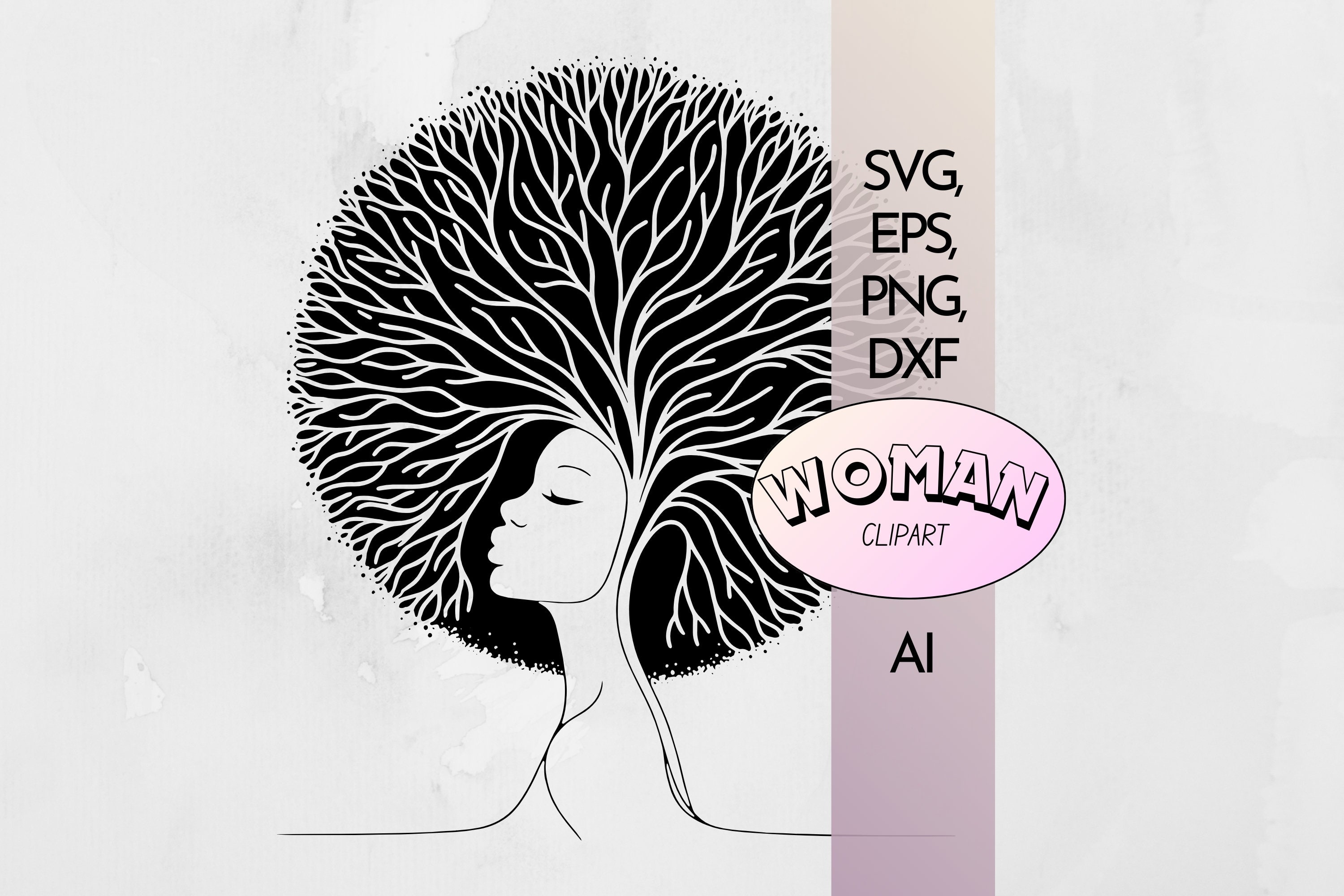 Tree Afro Woman SVG | Black Women Mother EARTH Clipart | Tree of Life ...