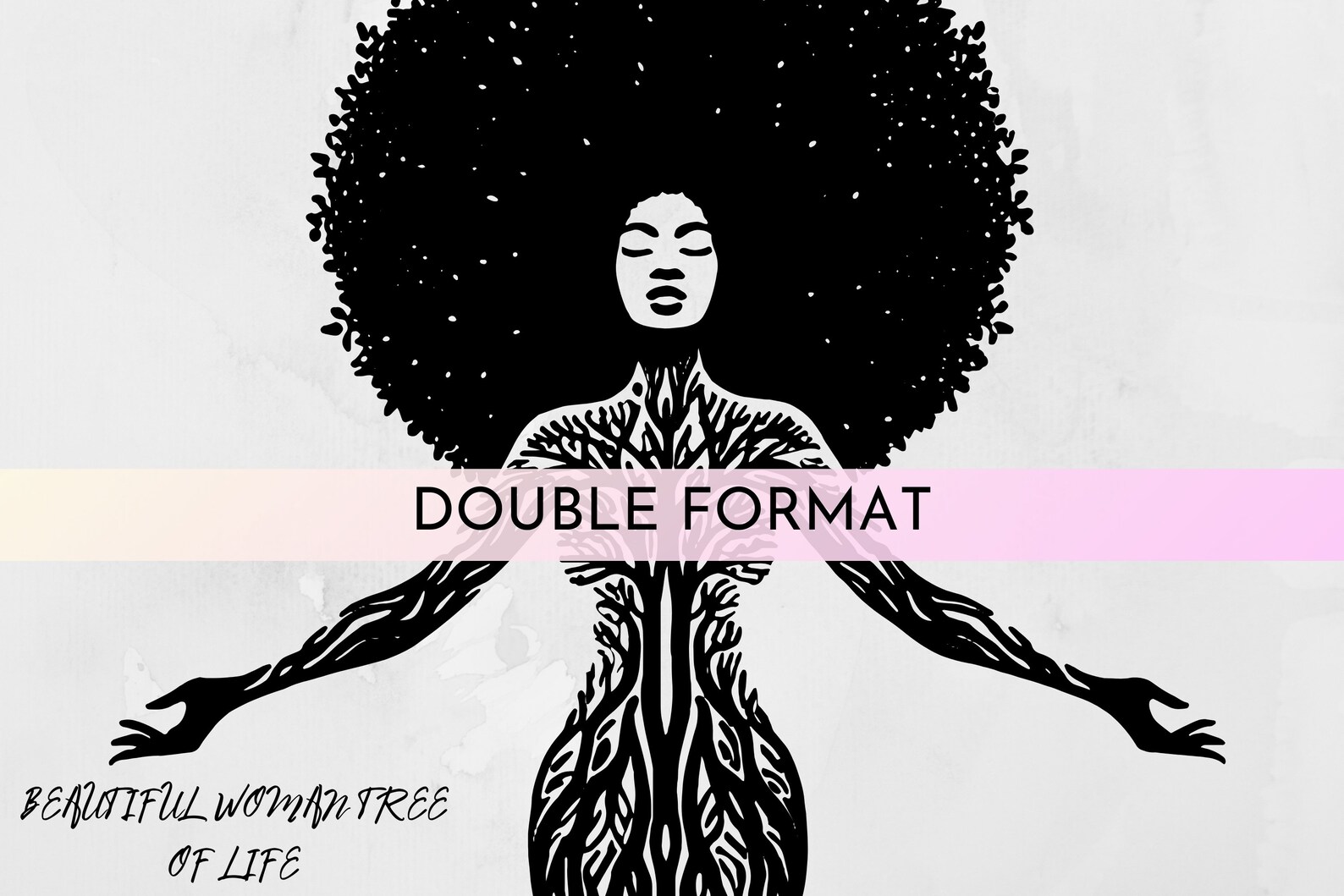 Goddess Woman Tree With Open Arms SVG | Afro Woman Tree PNG ...