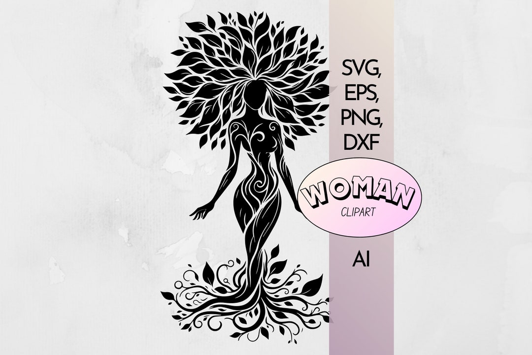 Woman Goddess Flora Tree | Afro Woman Tree PNG | Women Empowerment ...