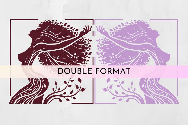 Afro Nymph Dryad SVG | 2 Illustrations Afro Forest Nymph PNG | Women ...