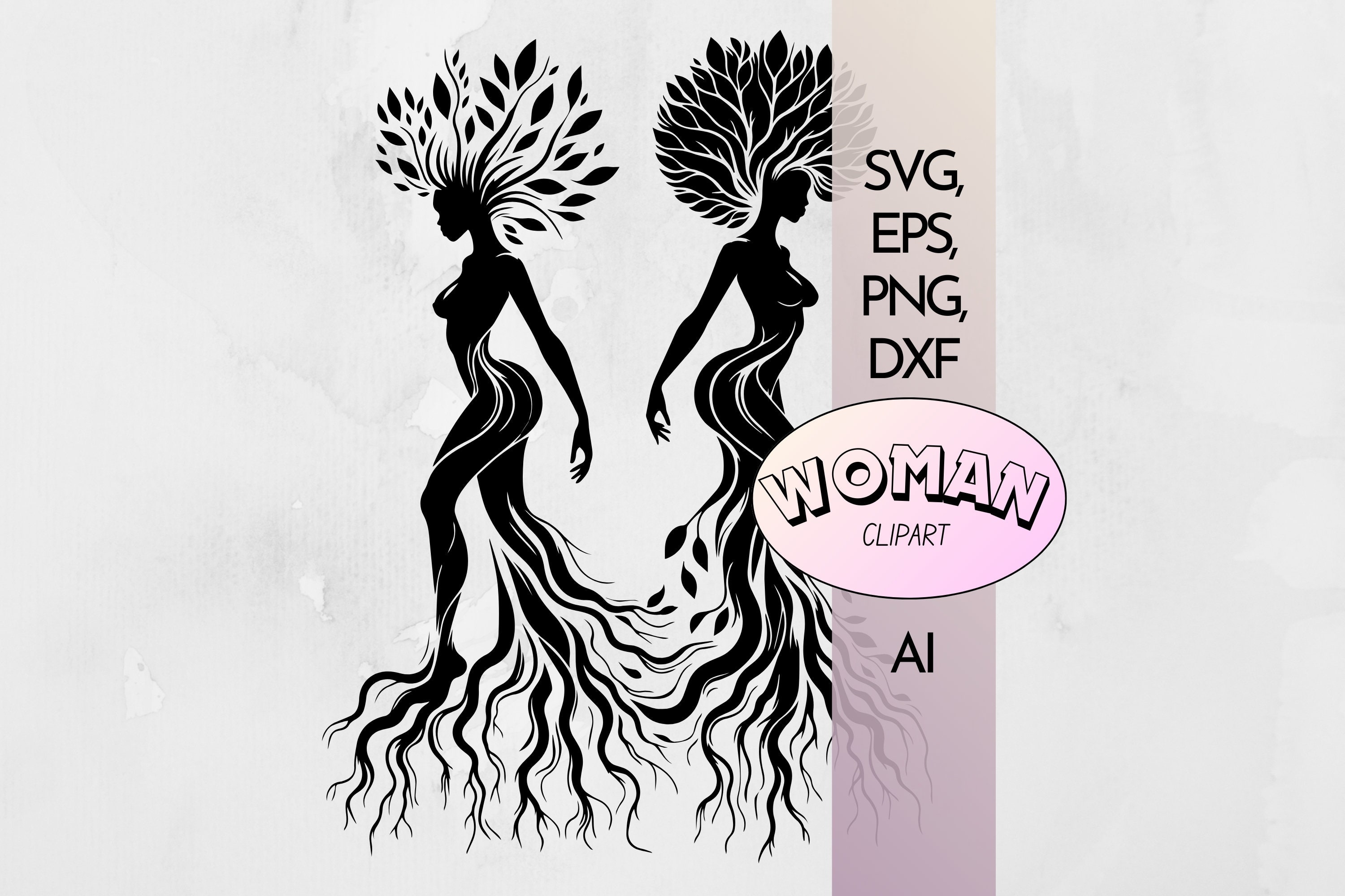 Sisters of the Nature Goddess Tree of Life Full Length Woman Tree SVG ...