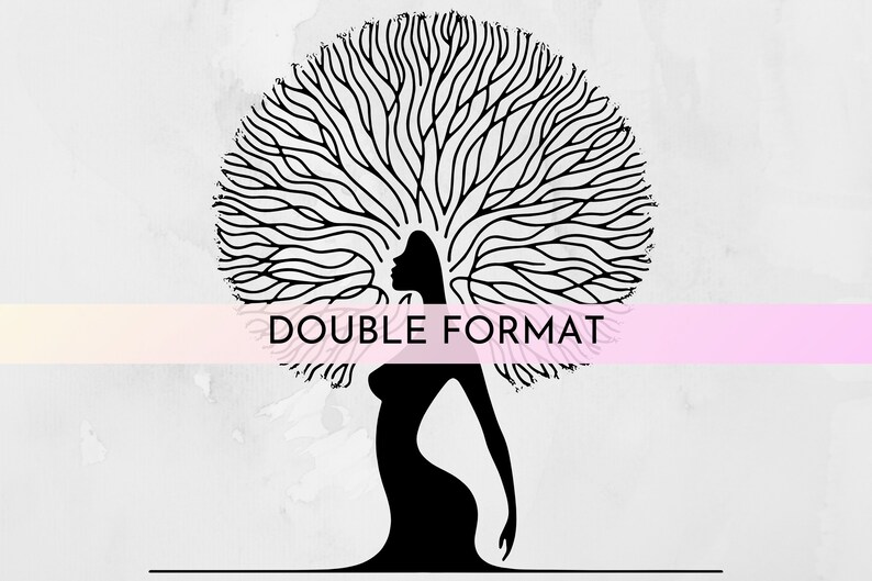 Tree Afro Woman SVG | Black Women Silhouette Clipart | Tree of Life ...