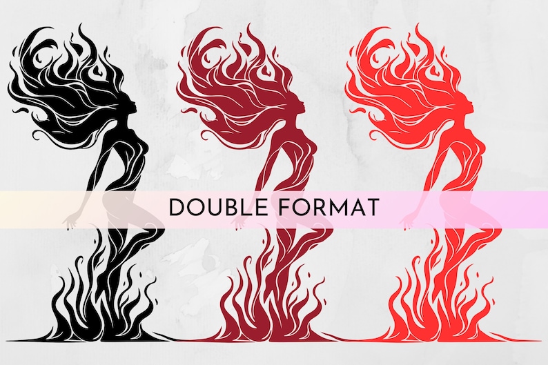 Goddess of Fire SVG | Empowerment Volcana Line Art | Fire Woman Clip ...
