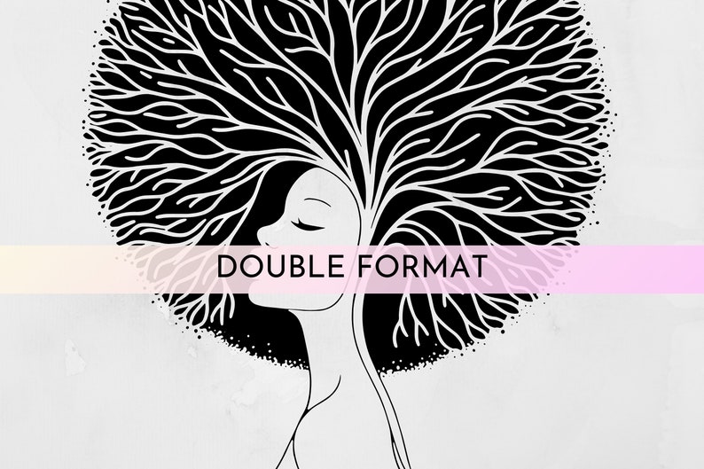 Tree Afro Woman SVG | Black Women Mother EARTH Clipart | Tree of Life ...